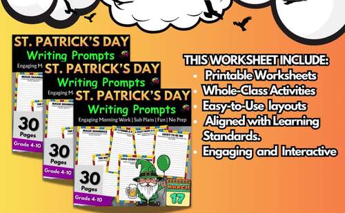 St. Patrick's Day Patty Opinion Prompt Writing Activity 4th,5th,6th,7th ...