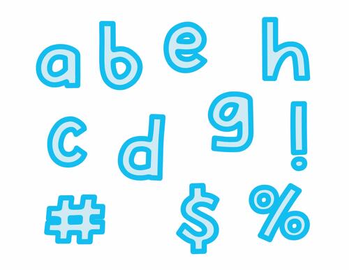 Blue Bulletin Board Letters, Blue Alphabets, Boho Decorative Alphabets