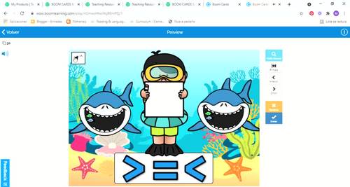 BOOM CARDS Summer COMPARING NUMBERS | Greater, less, equal Digital ...