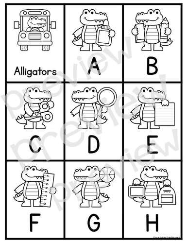 School Alligators | Uppercase & Lowercase Alphabet Matching | ABC Flash ...