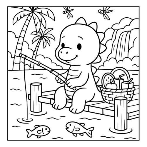 Dino Summer Coloring Pages | 45 Fun Dinosaur Summer Coloring Book for Kids