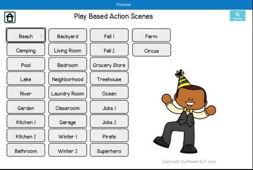 Play Based Action Scene BOOM Cards for Speech Therapy by Sunflower SLP