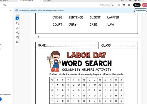 Community Helpers Word Search Worksheets | Professions Vocabulary ...