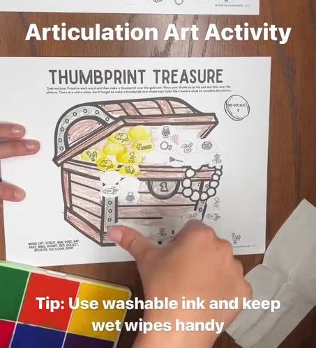 Thumbprint Treasure: An Articulation Art Activity by Panda Speech