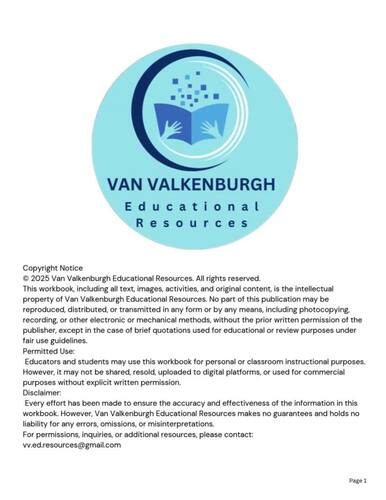 Civics & Government Workbook by Van Valkenburgh Educational Resources