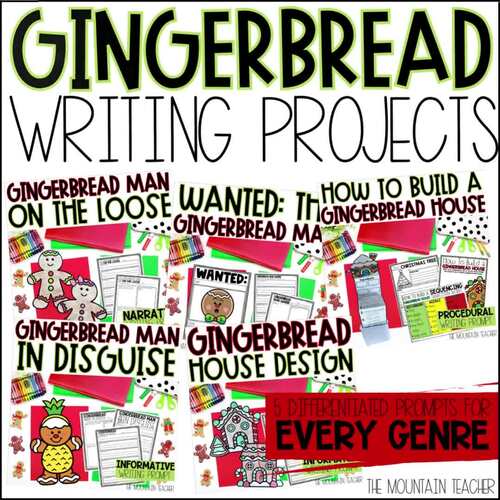 Gingerbread Man Writing Activities, Craft Templates & Bulletin Boards