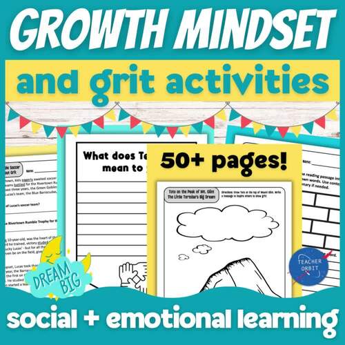 Growth Mindset & Grit Activity Bundle Reading Comprehension Power of Yet