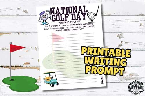 National Golf Day Writing Prompt | October 4th Holiday | TPT