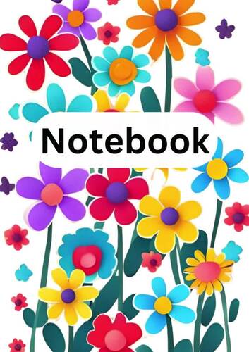 ARt Flowers Kids school Flowers Best Notebook Cover A4 Document page