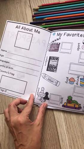 ESL First Day of School Newcomer Activities Bulletin Passports All About Me