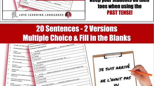 Passé composé - Imparfait - Plus-que-parfait - French Verb Worksheets ...