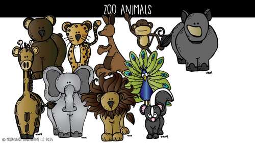 Zoo Animals clip art, Jungle Animals clip art COMBO PACK by Melonheadz ...