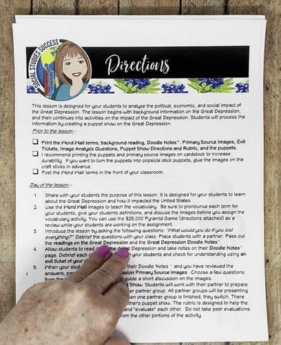 The Great Depression Reading, Doodle Notes™, and Activity | TPT