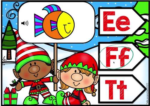Beginning Sounds Christmas Elf Boom Cards by Della Larsen's Class