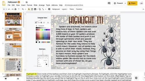 Digital Halloween Activities in Google Slides™ by The Techie Teacher