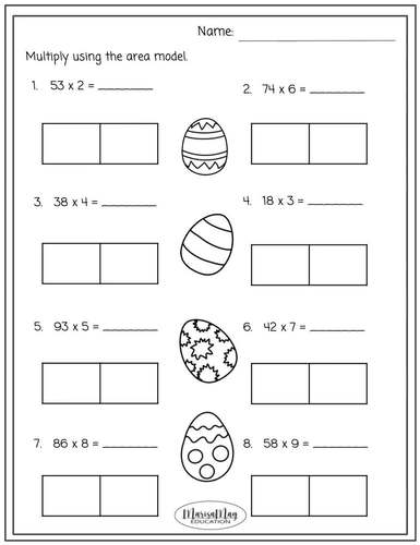 Elementary Math (3rd & 4th grade) - Easter Themed Fun Activity Worksheets