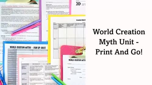 World Creation Myths Unit Bundle - Group Projects, Comparison, and Writing