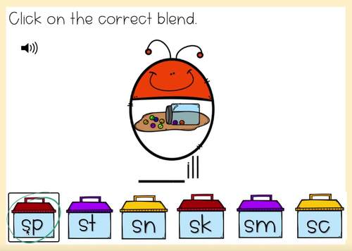 S Blends Boom Cards with sc, sk, sm, sn, sp, st | TPT