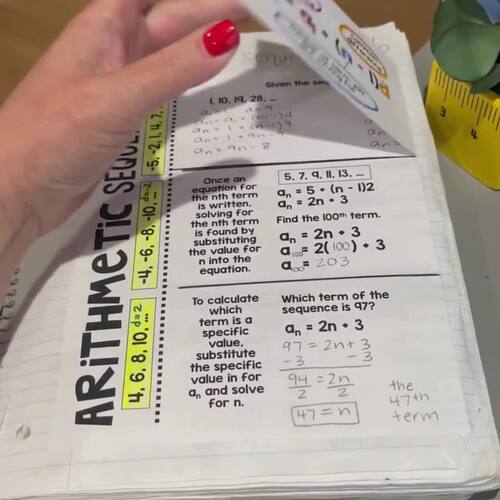 Algebra 1 - Arithmetic Sequences Interactive Notebook Foldable by ...