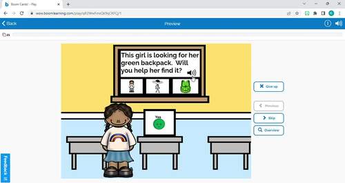 Help the Girl Find Her Green Backpack. by Creative Speech Language ...