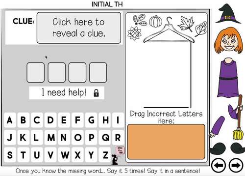 TH Sound Halloween Articulation Hangman Boom™ Cards by Speech Your Mind