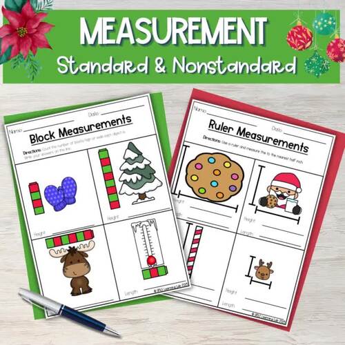 Christmas Measurement Activity - Standard and Nonstandard Measurement ...