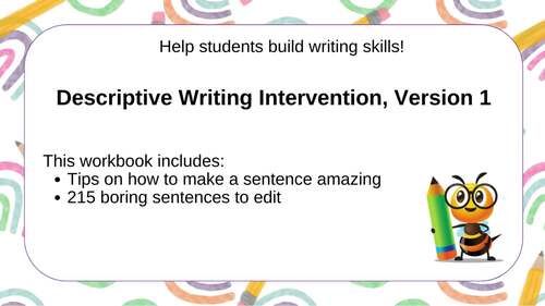 Editing Intervention for Sped & RTI: Descriptive Language & Details, V.1