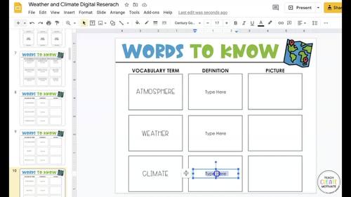 Weather and Climate Digital Research Project w/ Reading Comprehension ...