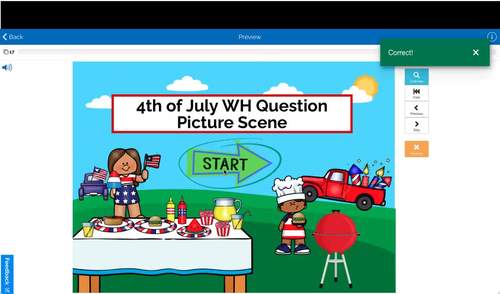 4th of July Scavenger Hunt and WH Question Scene Boom Cards™ | TPT