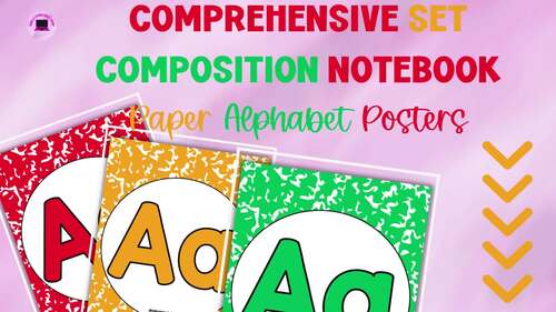 Comprehensive Set Composition Notebook Paper Alphabet by GinasPrintableShop