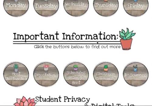 Succulent and Wood Canvas Template by Cara Lee's Classroom | TpT