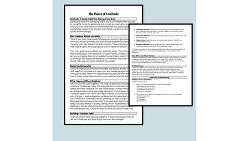 The Science of Gratitude + Gratitude Jar Activity + SEL Bundle | TPT