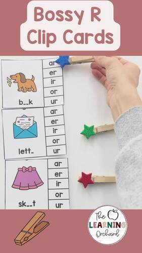 Bossy R-Controlled Vowels Clip Cards For Kindergarten and First ...