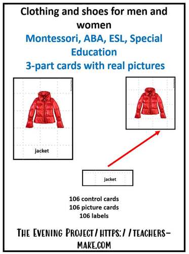 Clothing & shoes for men & women Montessori, ABA, ESL, Sp. Ed. 3- part ...
