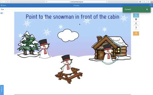 Where is the Snowman? Identifying Prepositions: Winter Boom™ Cards Activity