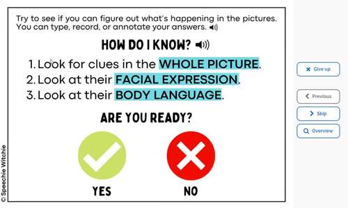 Making Inferences & Predicting Situations Boom Cards for Speech Therapy