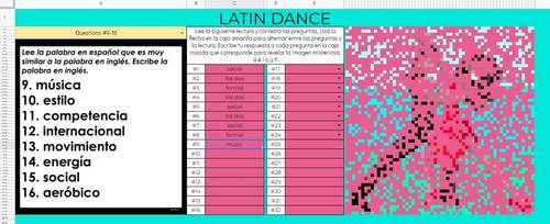 Latin Dances Digital Spanish Reading Activity Mystery Picture Spanish ...