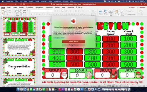 2nd Grade Reading Christmas Themed Review | Game Show | Comprehension ...