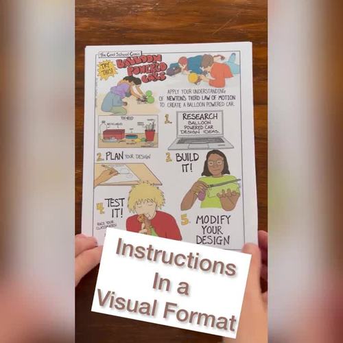 Action Reaction STEM Challenge- Balloon Powered Cars Forces and Motion ...