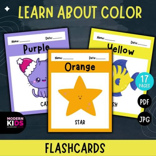 Learn About Colours - Flashcards by ModernKids LearningPress | TPT