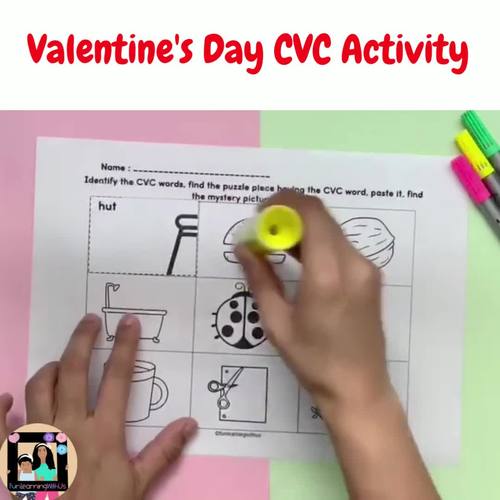 Valentine's Day CVC Words Activity | Valentines Day Short Vowel Mystery ...