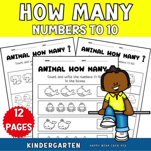 How many Numbers to 10 Count and Write Math Worksheets Printables ...
