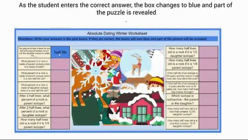 Absolute Dating Winter Picture Reveal Digital Worksheet by JayZee