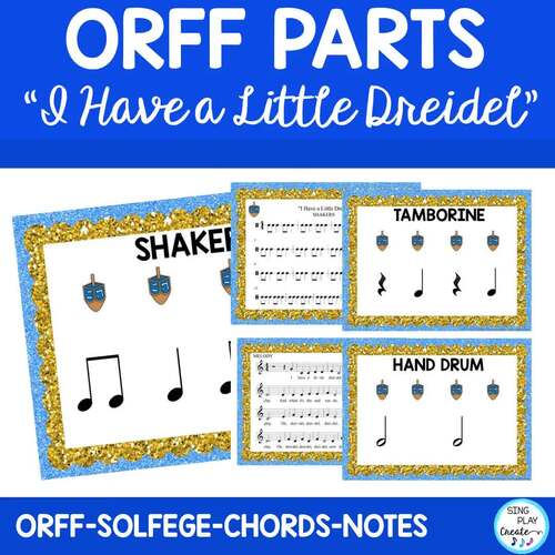 Music Lesson "I Have a Little Dreidel" Kodaly, Orff, Dreidel Game K-6