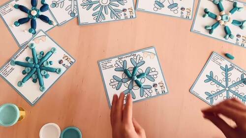 Snowflakes Play Dough Mats Montessori Winter Kids Activities PlayDoh ...