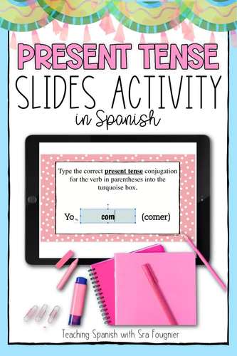 Editable Spanish Present AR ER IR Conjugation Digital Google Slides ...