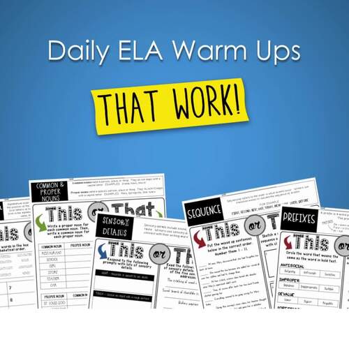 Bell Ringers: 20 Daily ELA Warm-Ups (Google Classroom Compatible ...