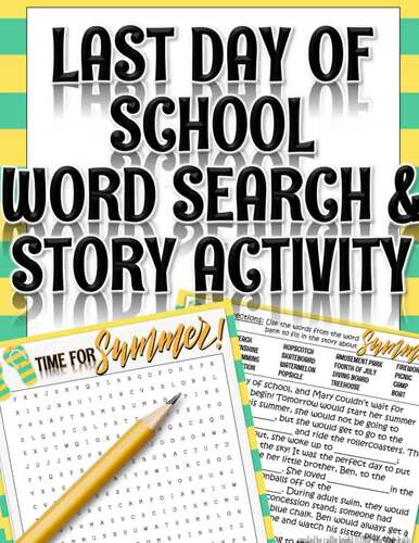End of the Year Activity: Last Day of School Summer Fun Worksheets