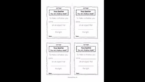 Making Shadows - A 1st Grade Science (NGSS) Aligned Light Mini-Unit (1 ...