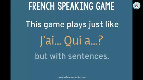 French Speaking Game | similar to J'ai... Qui a...? | JE VAIS + EN VILLE